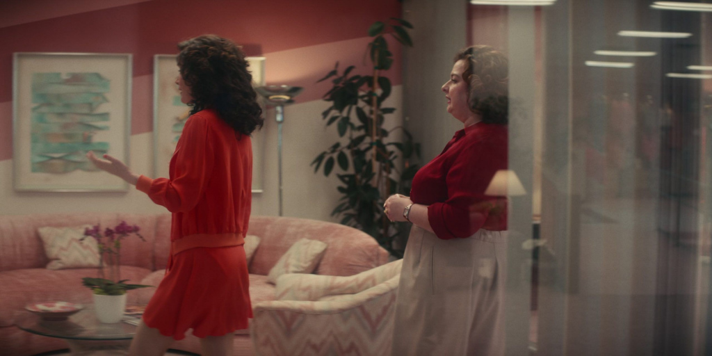 Orange Jacket and Mini Skirt Sports Style Suit of Rose Byrne as Sheila ...