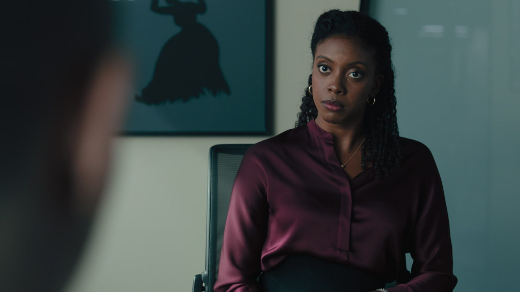 Formal Satin Blouse Worn by Condola Rashād as Kate Sacker in Billions ...