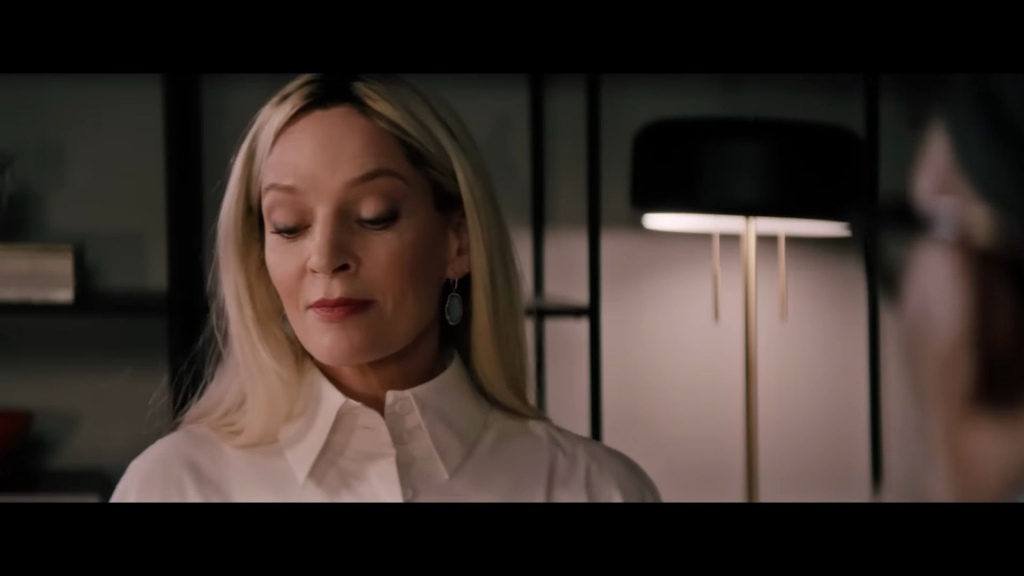 Aquamarine Drop Earrings of Uma Thurman as Patrice Capullo in The Kill ...