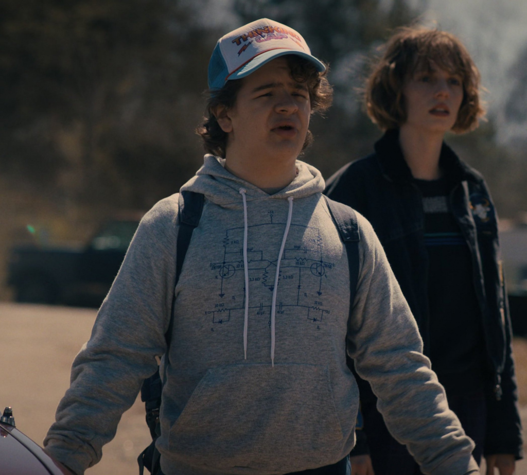 Grey Hoodie Worn by Gaten Matarazzo as Dustin Henderson in Stranger ...