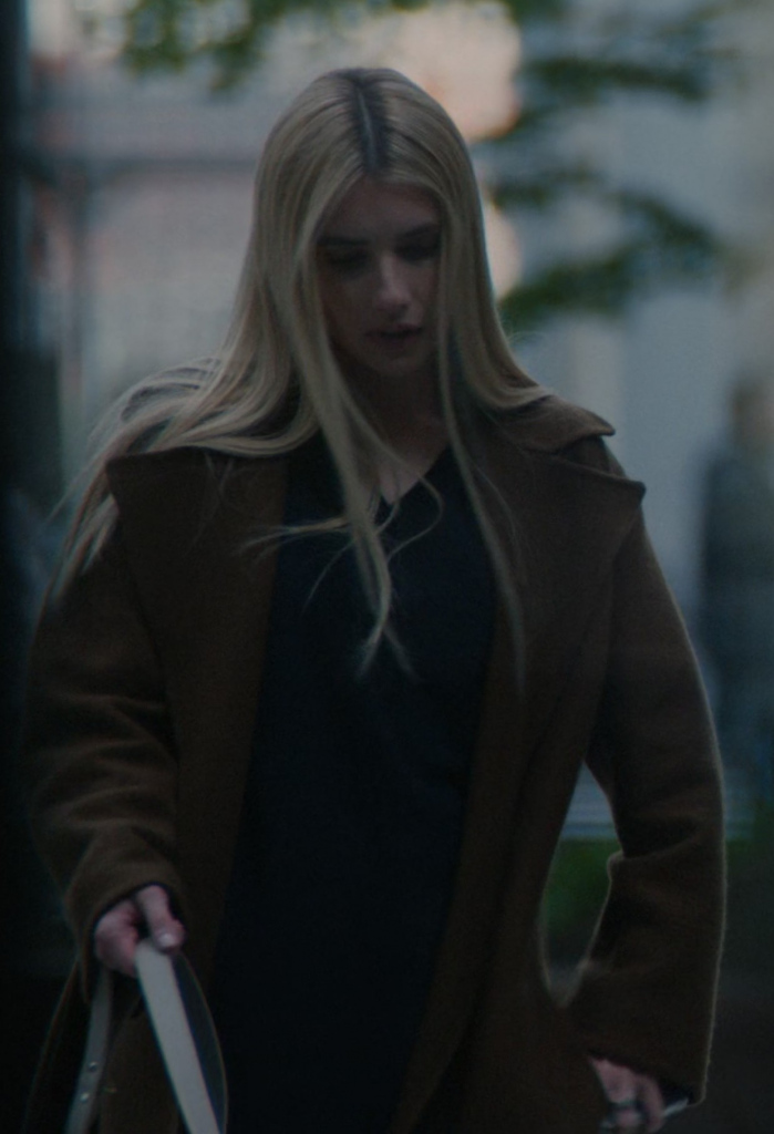 Tobacco Color Coat of Emma Roberts as Anna Victoria Alcott in American ...