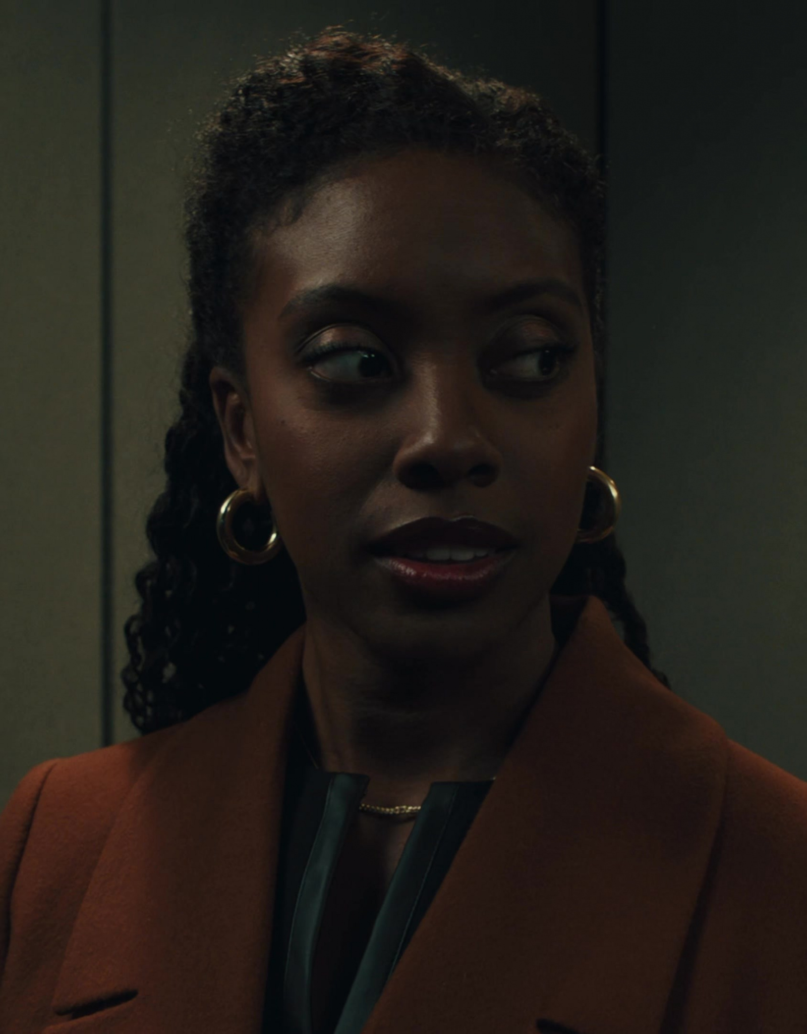 Gold-Toned Circular Hoop Earrings of Condola Rashād as Kate Sacker in ...