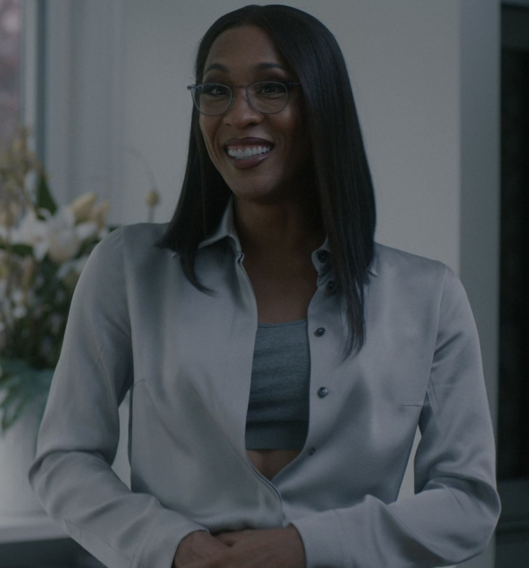 Button Down Silk Blouse Worn by Michaela Jaé Rodriguez as Nicolette in ...