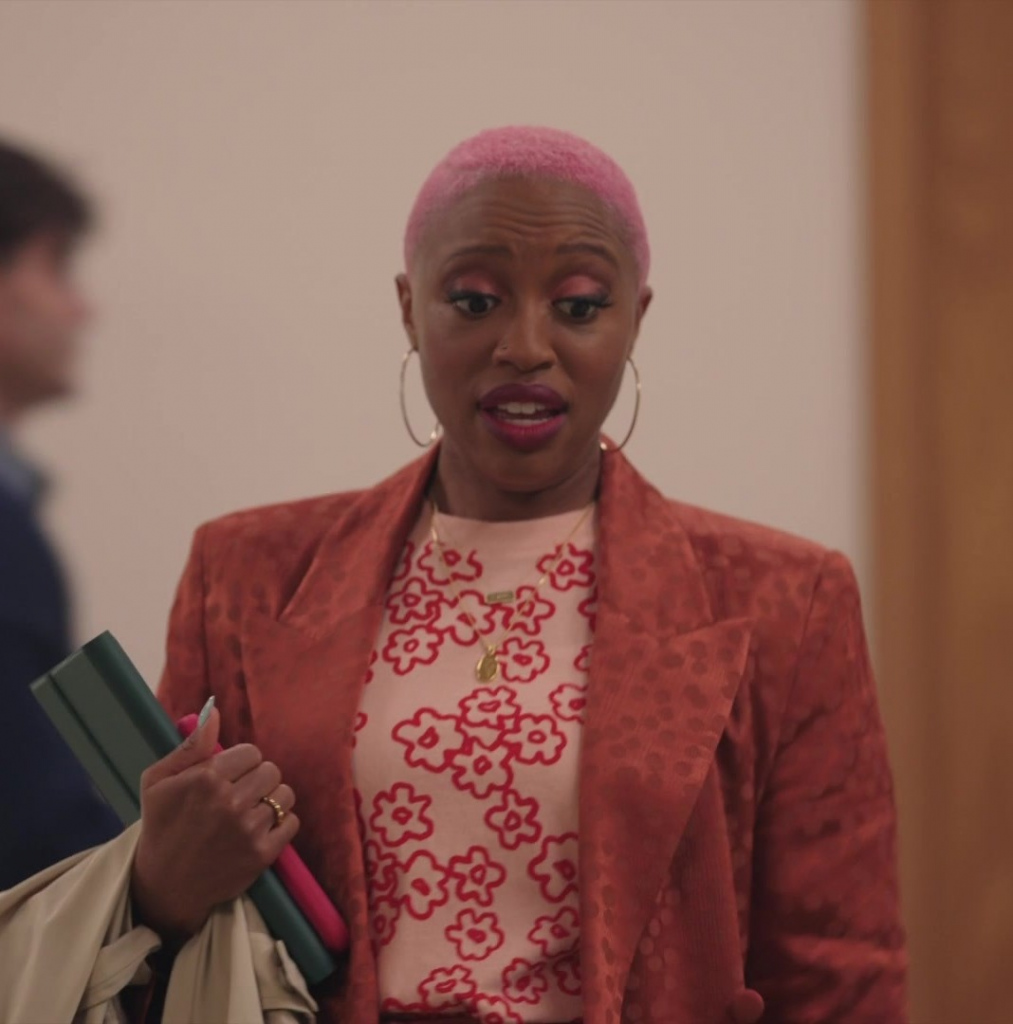 Floral Print Top of Travina Springer as Kylie in The Irrational TV Show