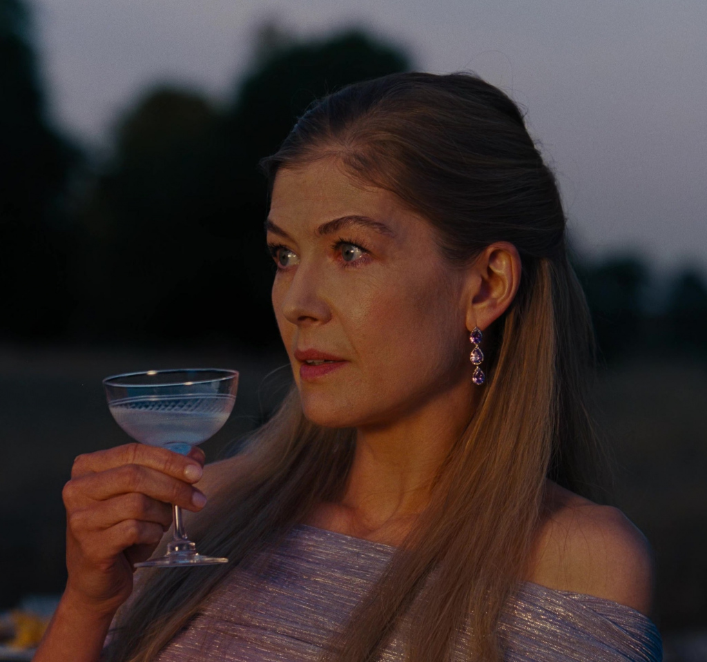 Purple Gemstone Drop Earrings Worn by Rosamund Pike as Lady Elspeth ...