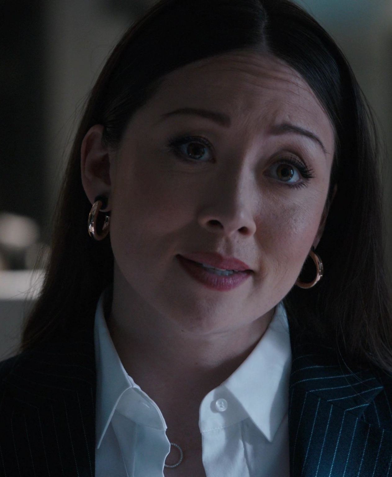 Gold-Tone Hoop Earrings Worn by Fiona Rene as Rennie in Tracker TV Show